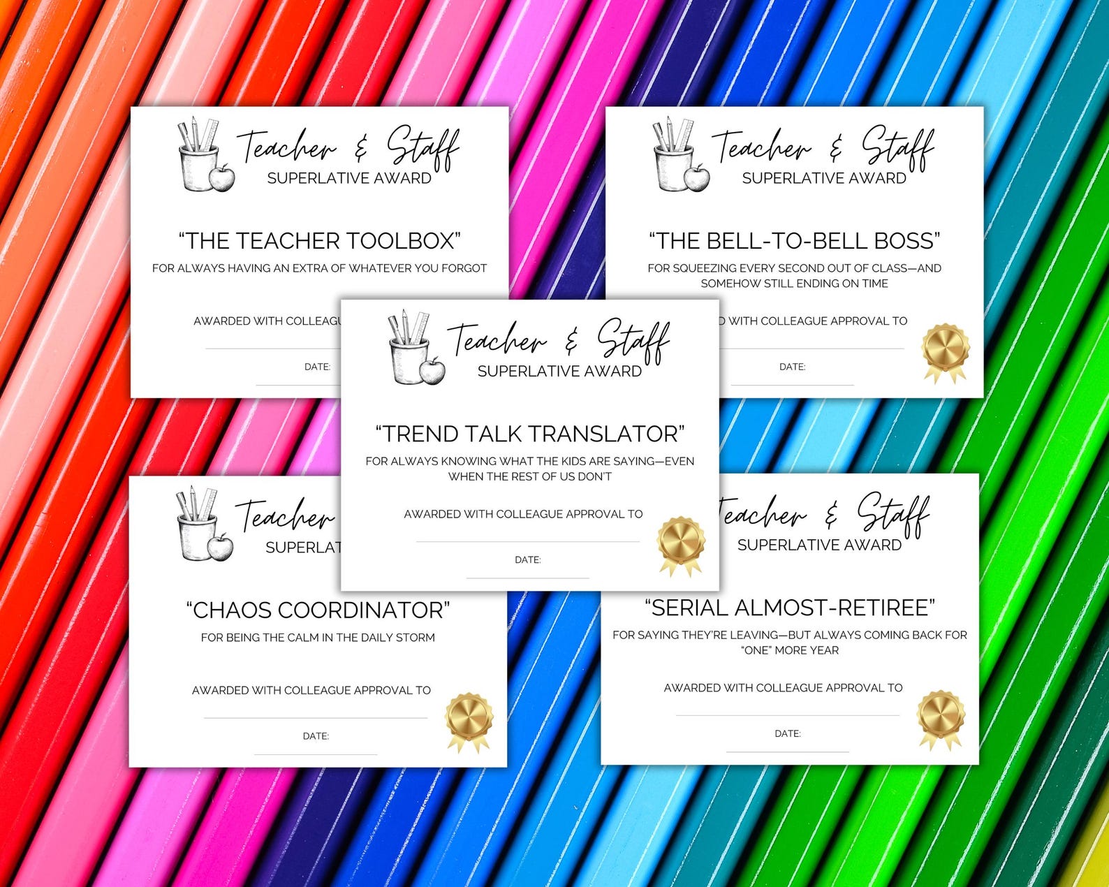 Funny Teacher Award, School Staff Awards, Teacher Superlatives ...