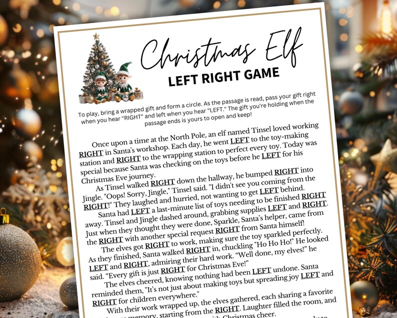 Left Right Christmas Elf Game | Christmas Left Right Story | Right Left ...