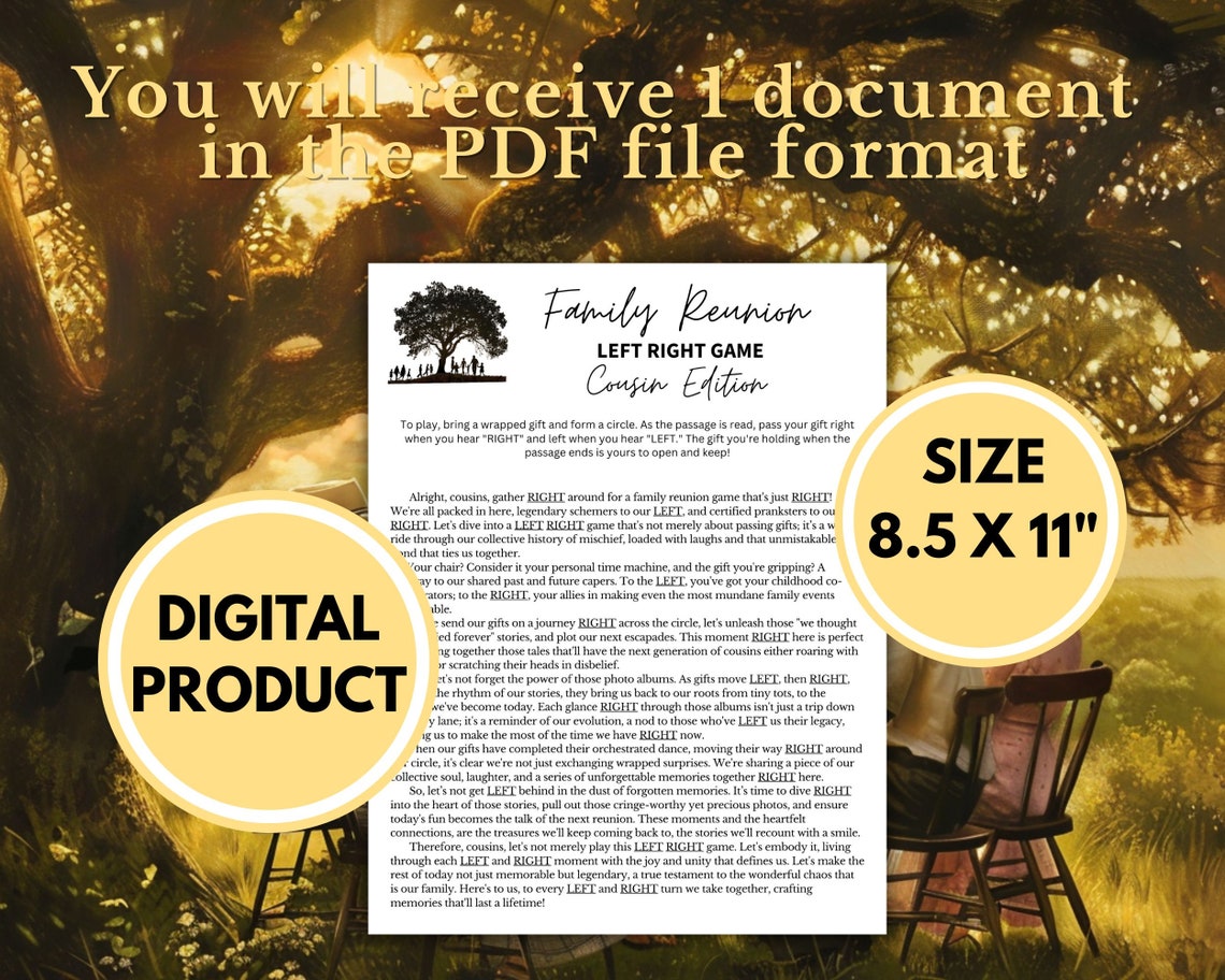 Family Reunion Left Right Game Printable | Cousin Crew Family Reunion ...