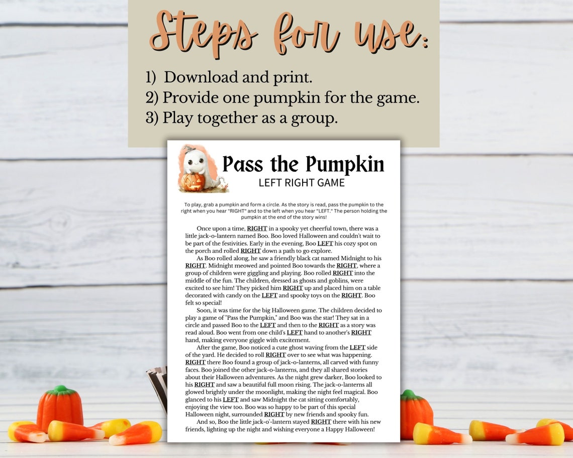 Pass the Pumpkin Game | Halloween Kids Activities | Halloween Left ...