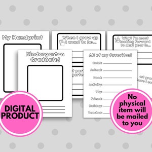 Kindergarten Graduate Book Printable | Keepsake Pages | Graduation ...