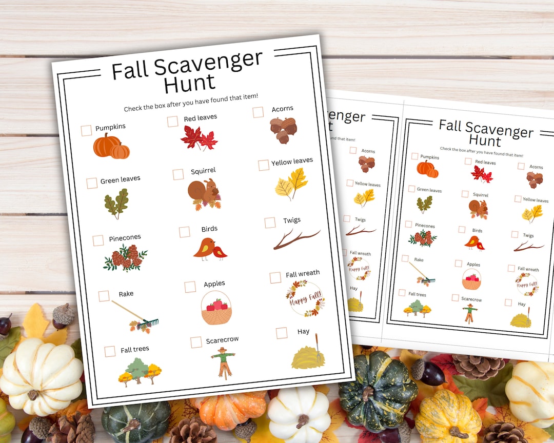 Fall Scavenger Hunt Printable for Kids | Outdoor Fall Nature Walk ...