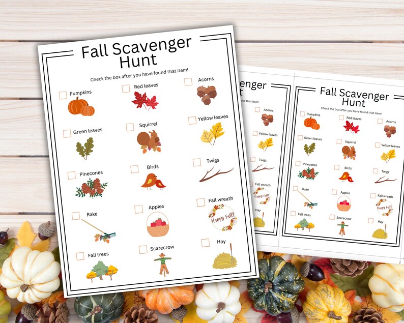 Fall Scavenger Hunt Printable for Kids | Outdoor Fall Nature Walk ...