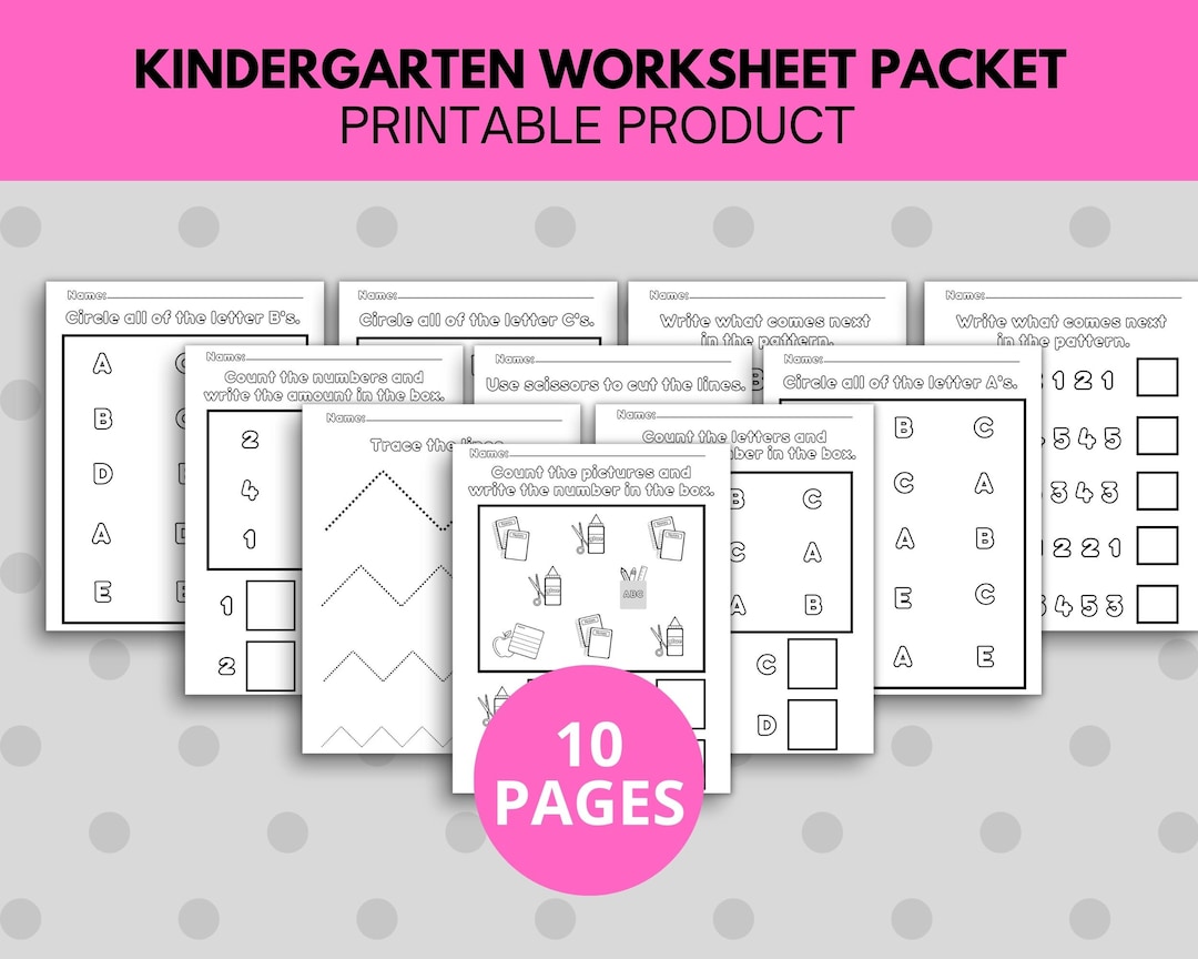 Kindergarten Worksheet Packet | Printable Kindergarten Activities ...