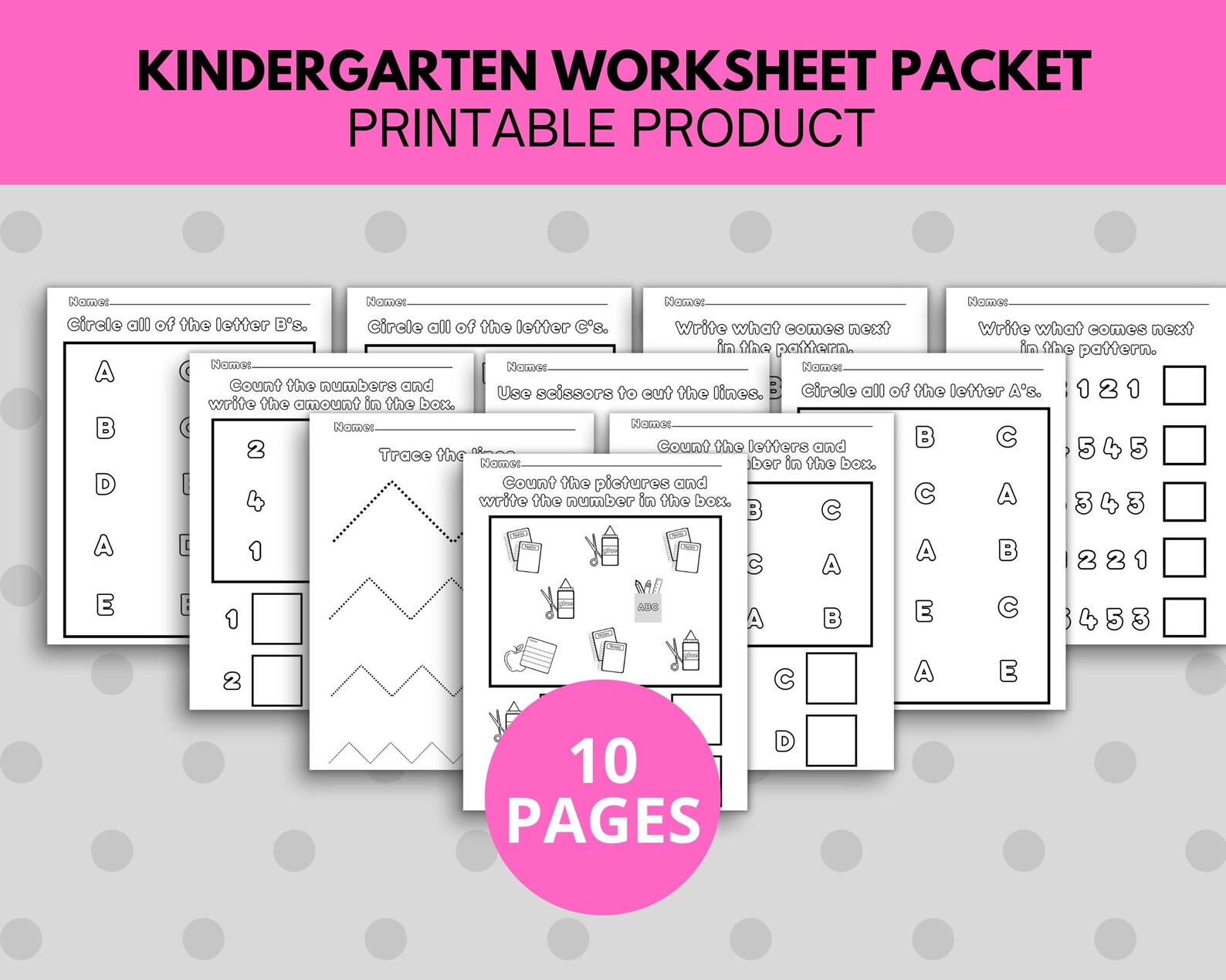 Kindergarten Worksheet Packet | Printable Kindergarten Activities ...