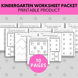 Kindergarten Worksheet Packet | Printable Kindergarten Activities ...