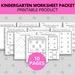 Kindergarten Worksheet Packet | Printable Kindergarten Activities ...