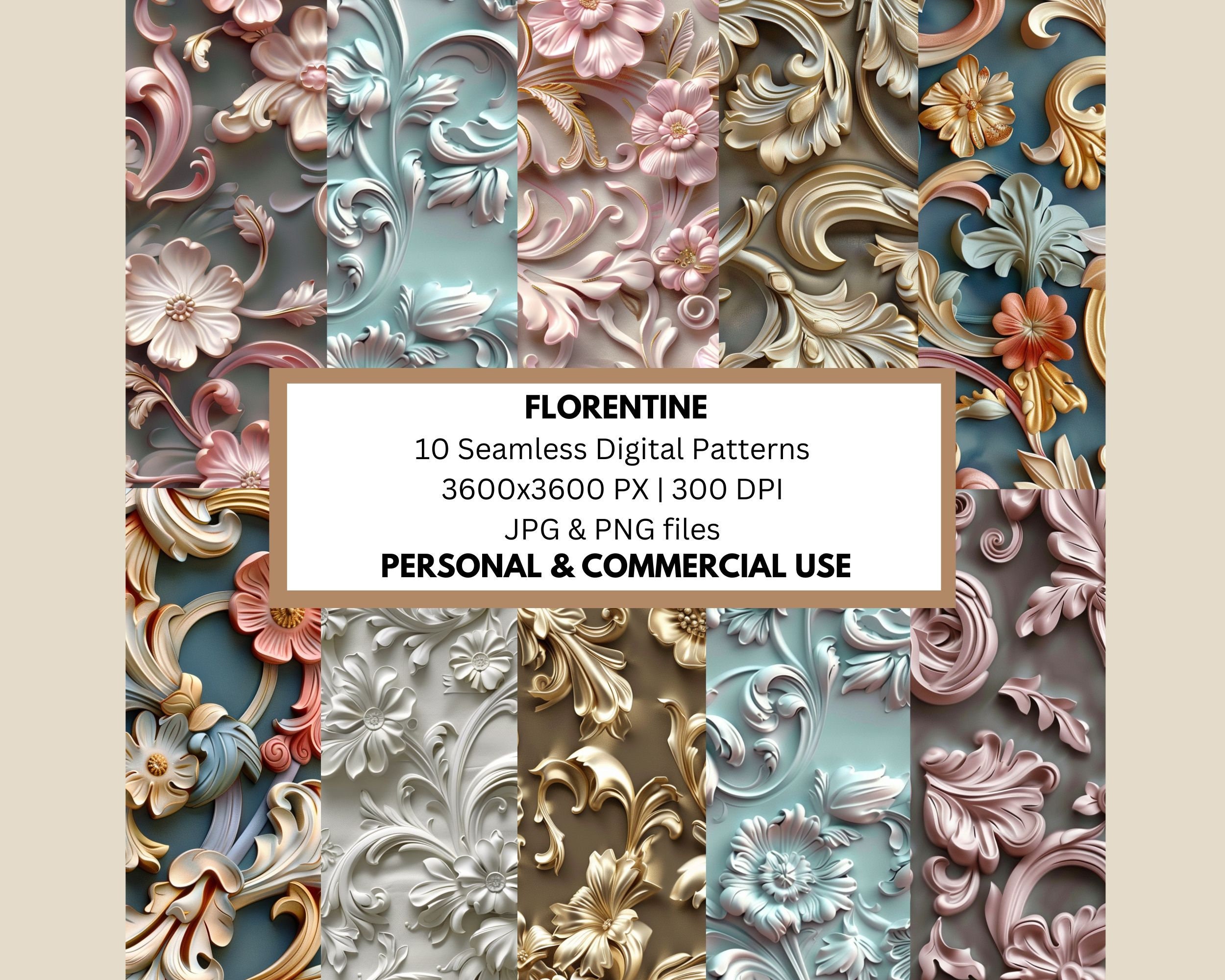 Florentine Seamless Pattern | Digital Florentia Paper | Florentine ...