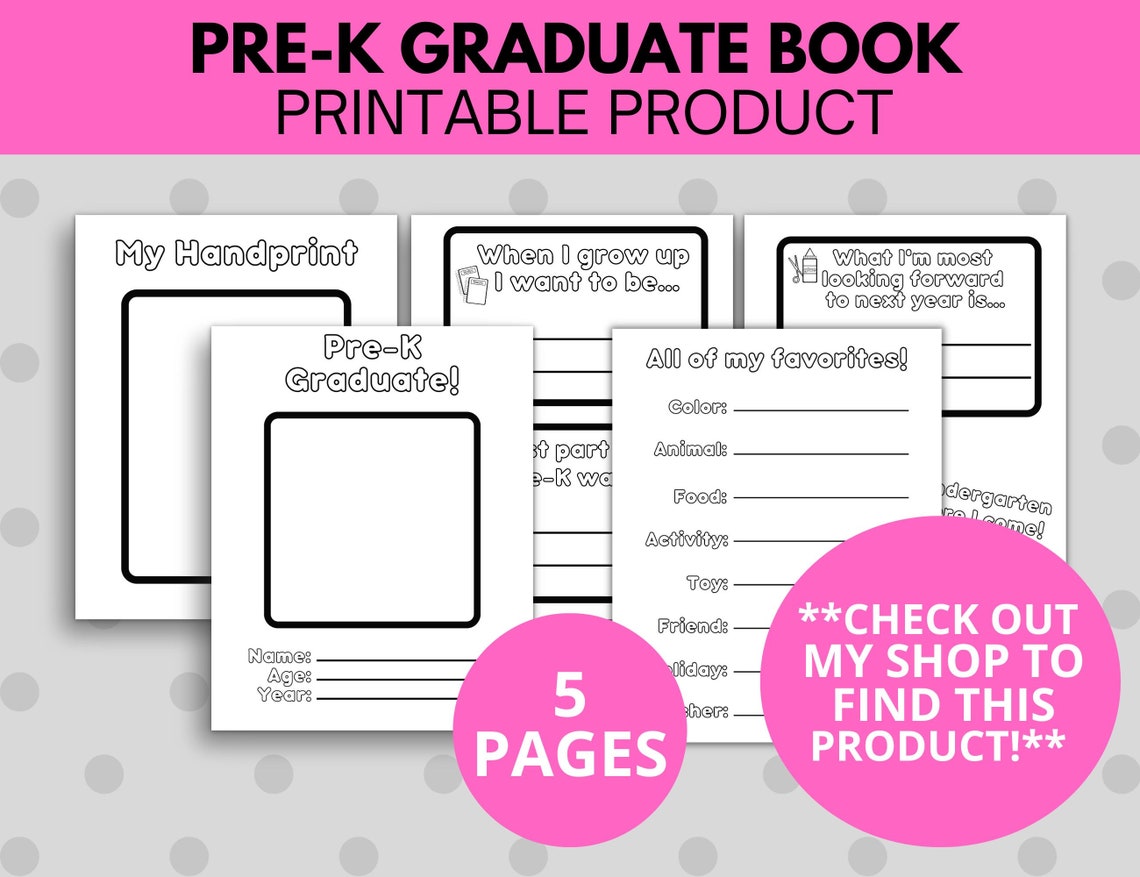 Pre-k Graduate Handprint Sign Printable Keepsake Printable - Etsy