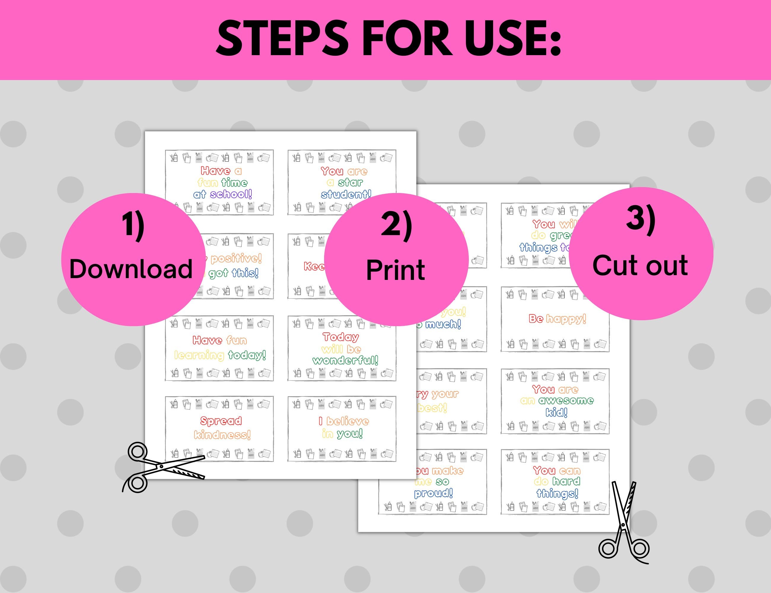 Lunch Box Notes for Kids Printable Positive Affirmation - Etsy