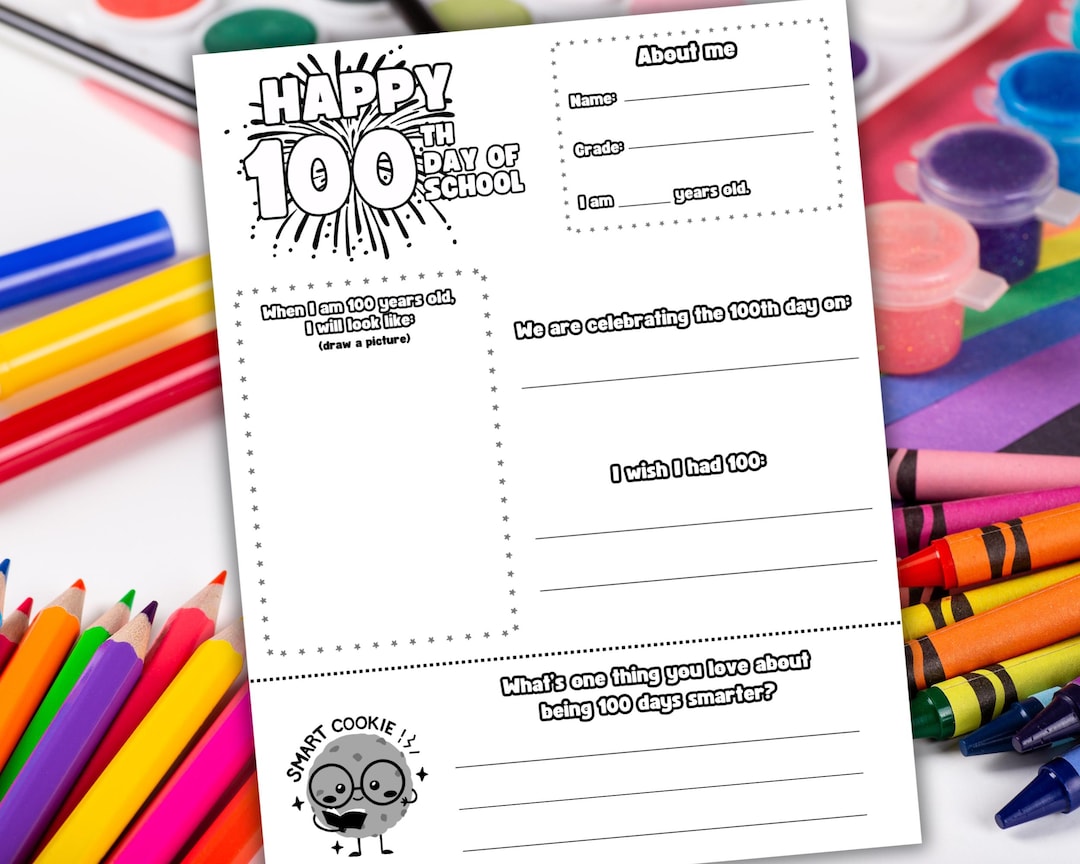 100th Day of School | 100 Days of School Activity | in My 100 Days of ...