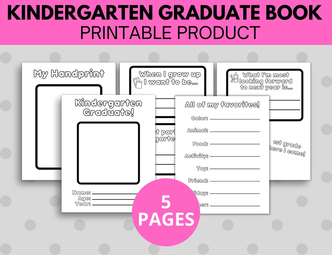 Kindergarten Graduate Book Printable Keepsake Pages - Etsy