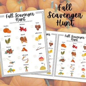 Fall Scavenger Hunt Printable for Kids Outdoor Fall Nature Walk ...