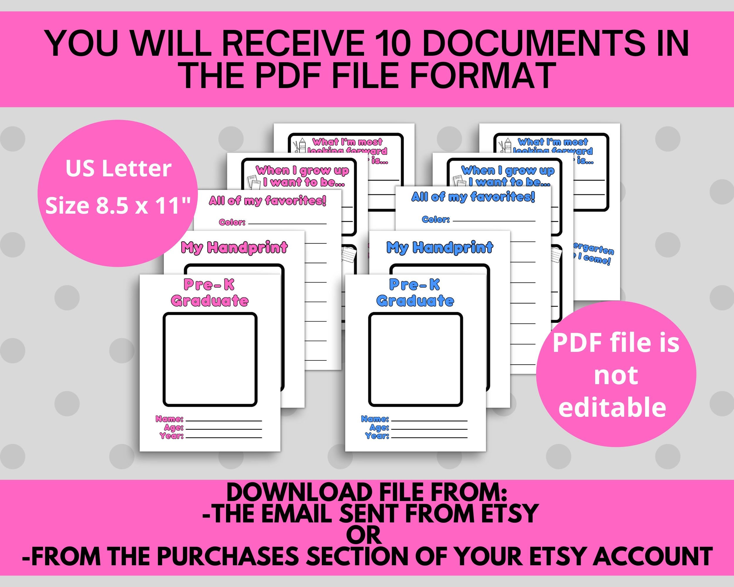 Pre-k Graduate Book Printable Printable Keepsake Pages Graduation ...