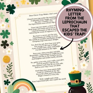 Leprechaun Letter for Kids | Leprechaun Note for Leprechaun Trap ...