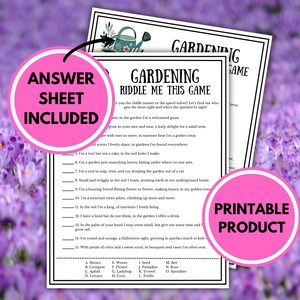 Gardening Riddle Me This Game | Gardening Trivia Game | Gardener ...