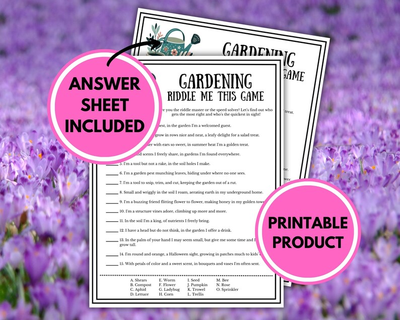 Gardening Riddle Me This Game | Gardening Trivia Game | Gardener ...