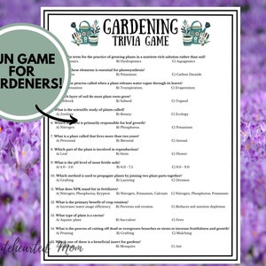 Gardening Trivia Game | Spring Garden Party Trivia Game | Gardener ...