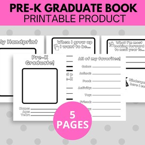 Pre-k Graduate Book Printable Printable Keepsake Pages - Etsy