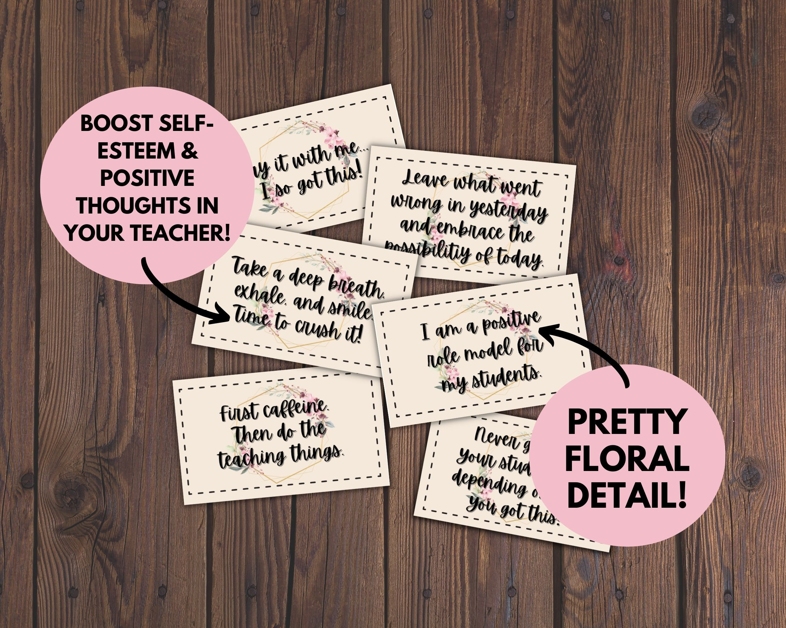 Teacher Affirmation Cards | Printable Teacher Appreciation Gift - Etsy