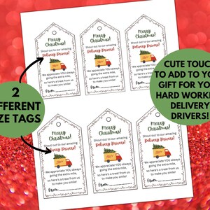 Delivery Driver Gift Tag Printable | Christmas Delivery Driver Thank ...