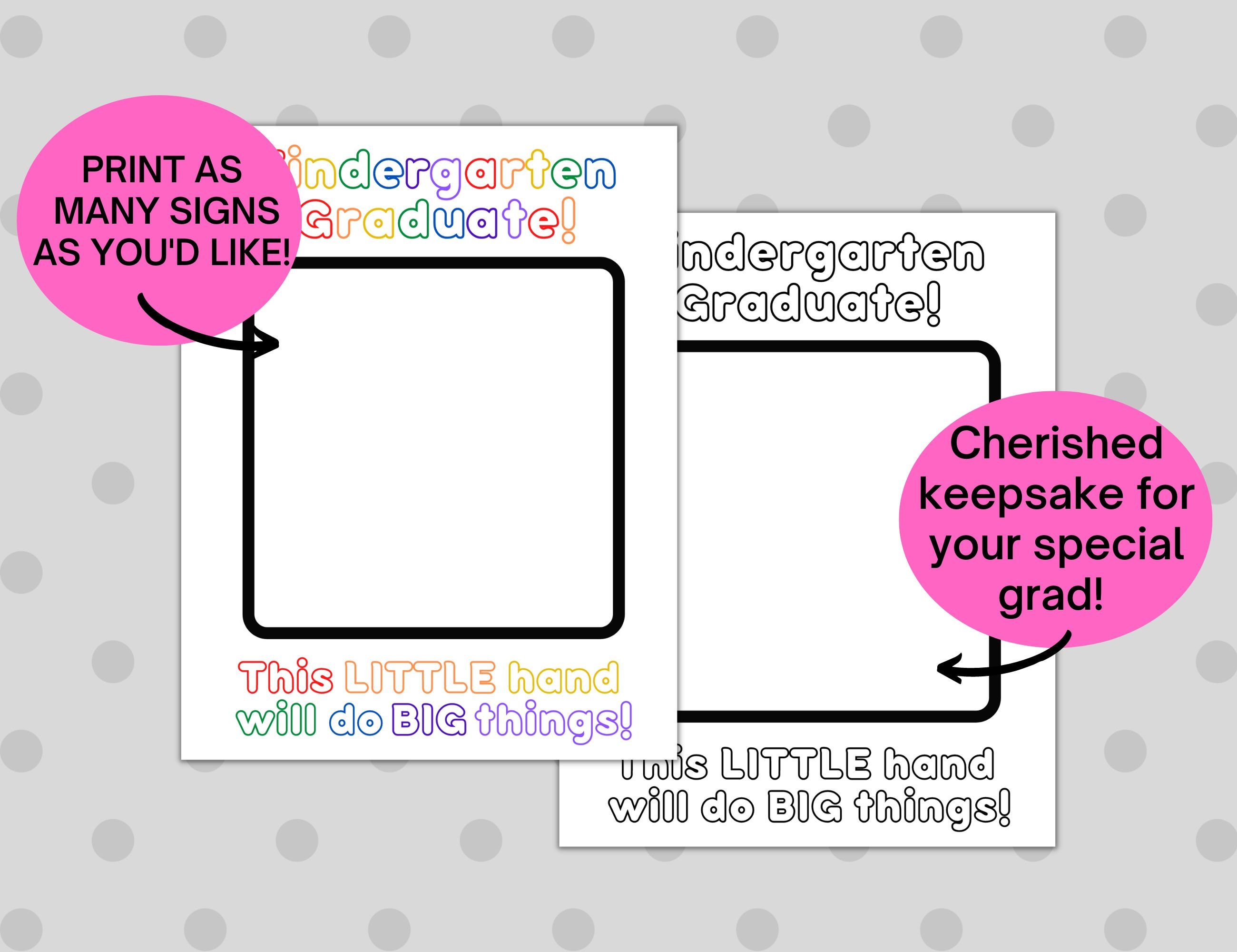 Kindergarten Graduate Handprint Sign Printable Keepsake - Etsy