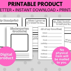 Kindergarten Graduate Book Printable Keepsake Pages - Etsy