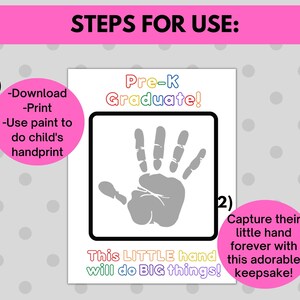 Pre-k Graduate Handprint Sign Printable | Keepsake Printable - Etsy