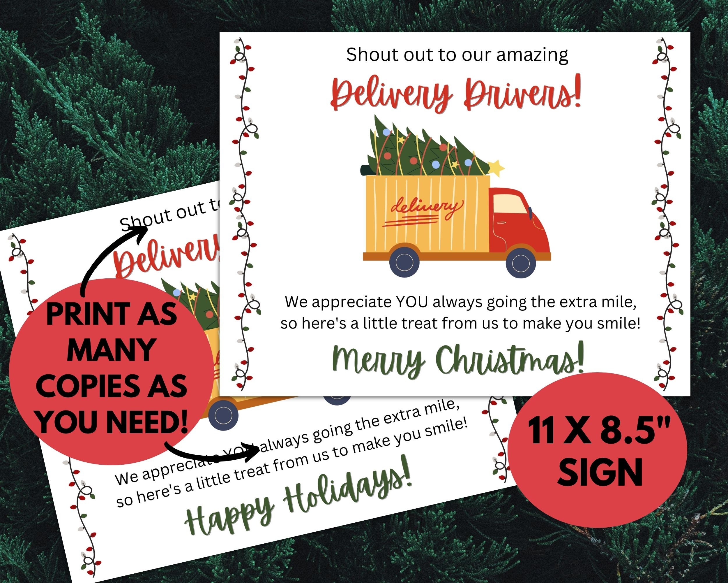 Delivery Driver Snack Sign Printable | Delivery Driver Thank You Treat ...