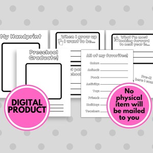 Preschool Graduate Book Printable | Printable Keepsake Pages ...