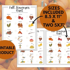 Fall Scavenger Hunt Printable for Kids Outdoor Fall Nature Walk ...