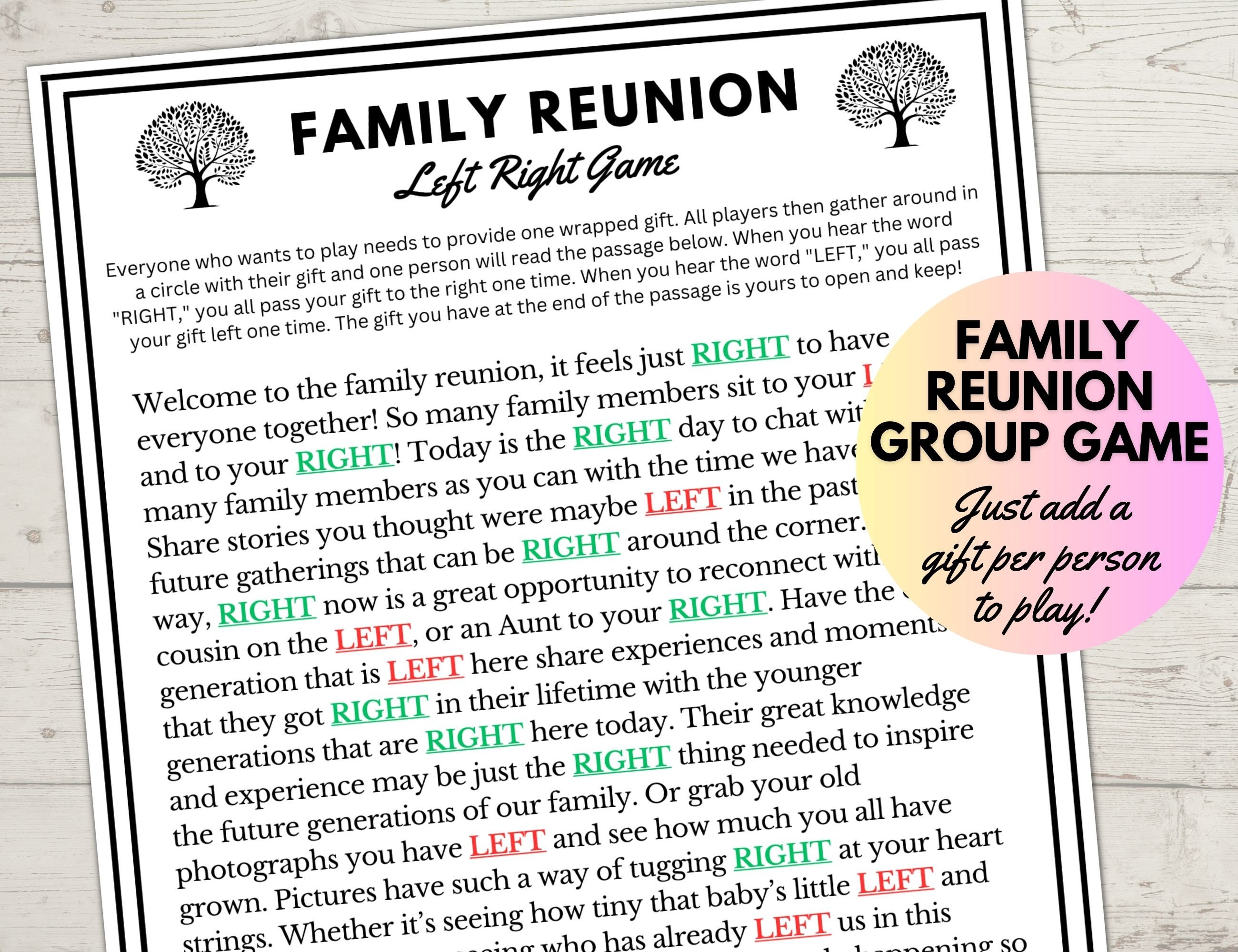 Family Reunion Poems Printable