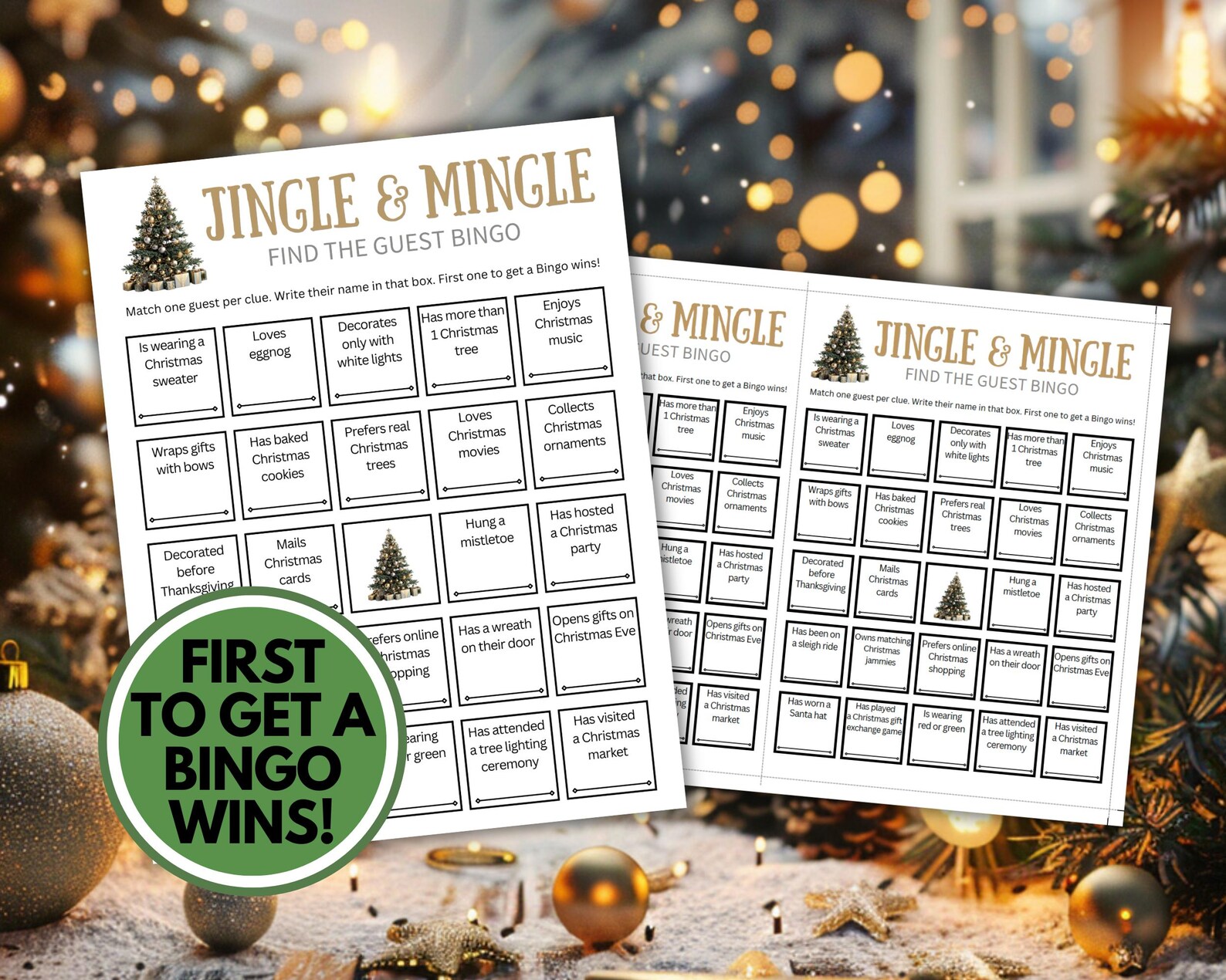 Jingle and Mingle Bingo | Christmas Mingle Bingo | Friendsmas - Etsy