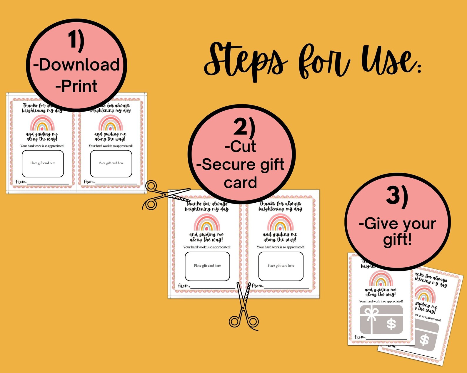 Teacher and Staff Appreciation Gift Card Holder Printable | End of Year ...