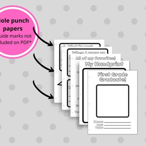 1st Grade Graduate Printable Keepsake Pages Book | Graduation Handprint ...
