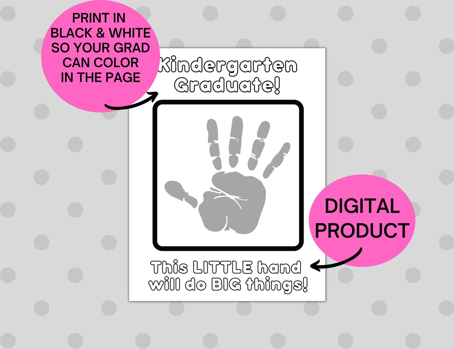 Kindergarten Graduate Handprint Sign Printable Keepsake - Etsy