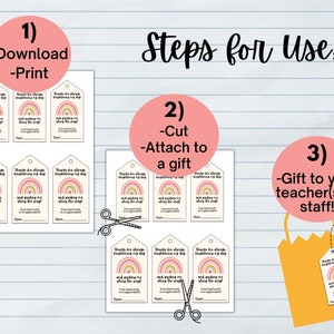 Teacher and School Staff Appreciation Gift Tags Printable | Thank You ...