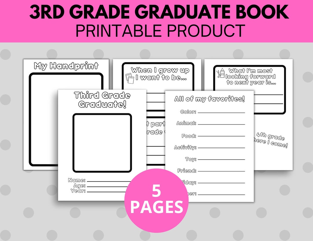 3rd Grade Graduate Book Printable Keepsake Pages - Etsy