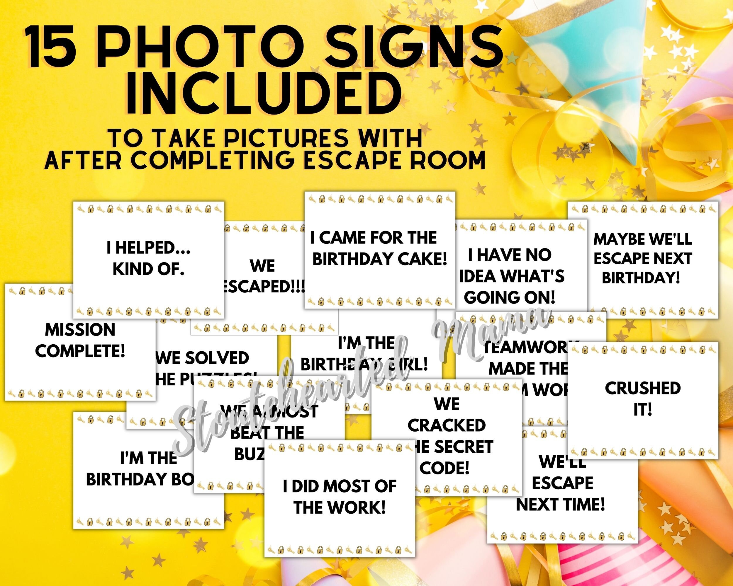 Birthday Escape Room Printable Kit Birthday Party Escape Room Game for ...