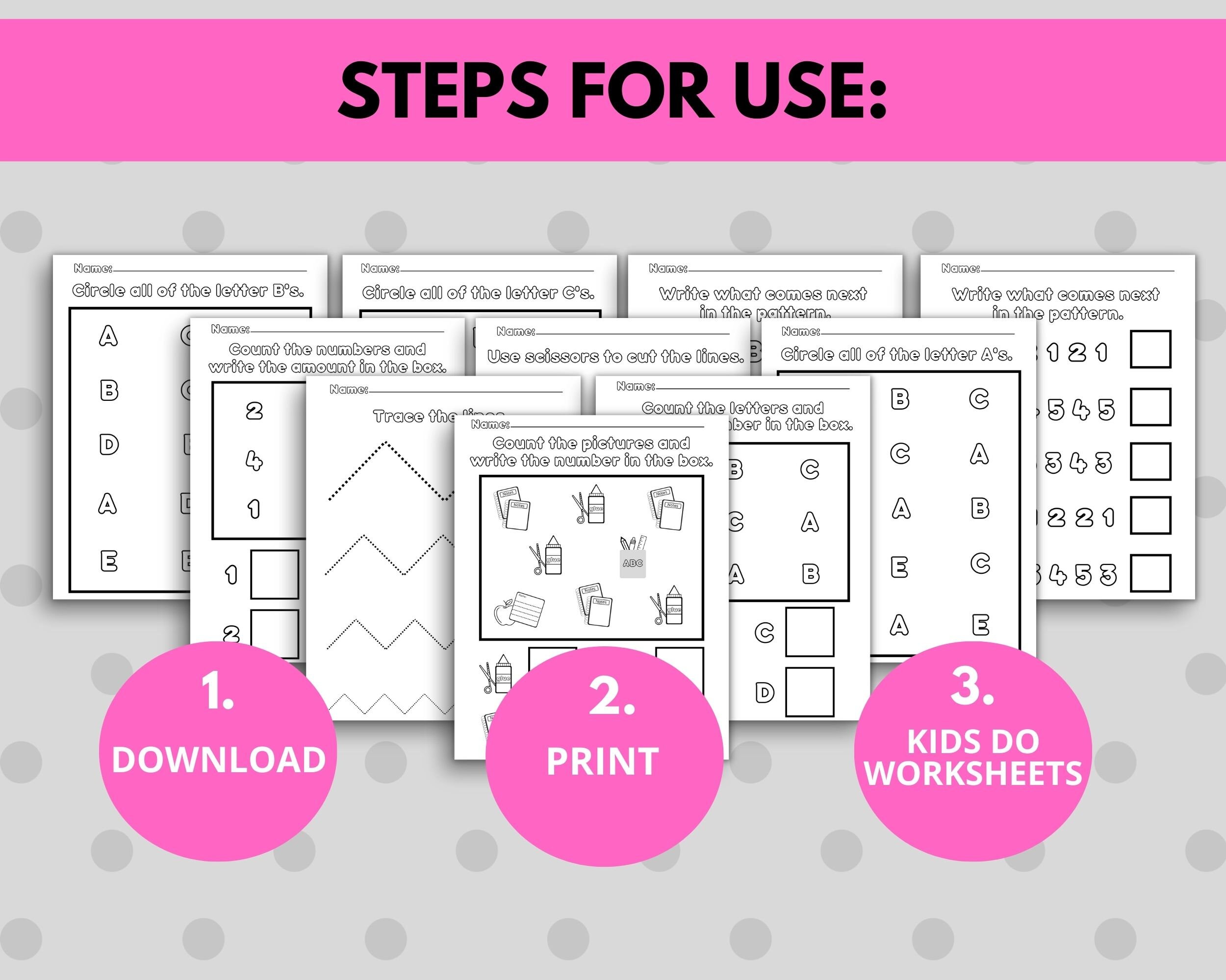 Kindergarten Worksheet Packet | Printable Kindergarten Activities ...