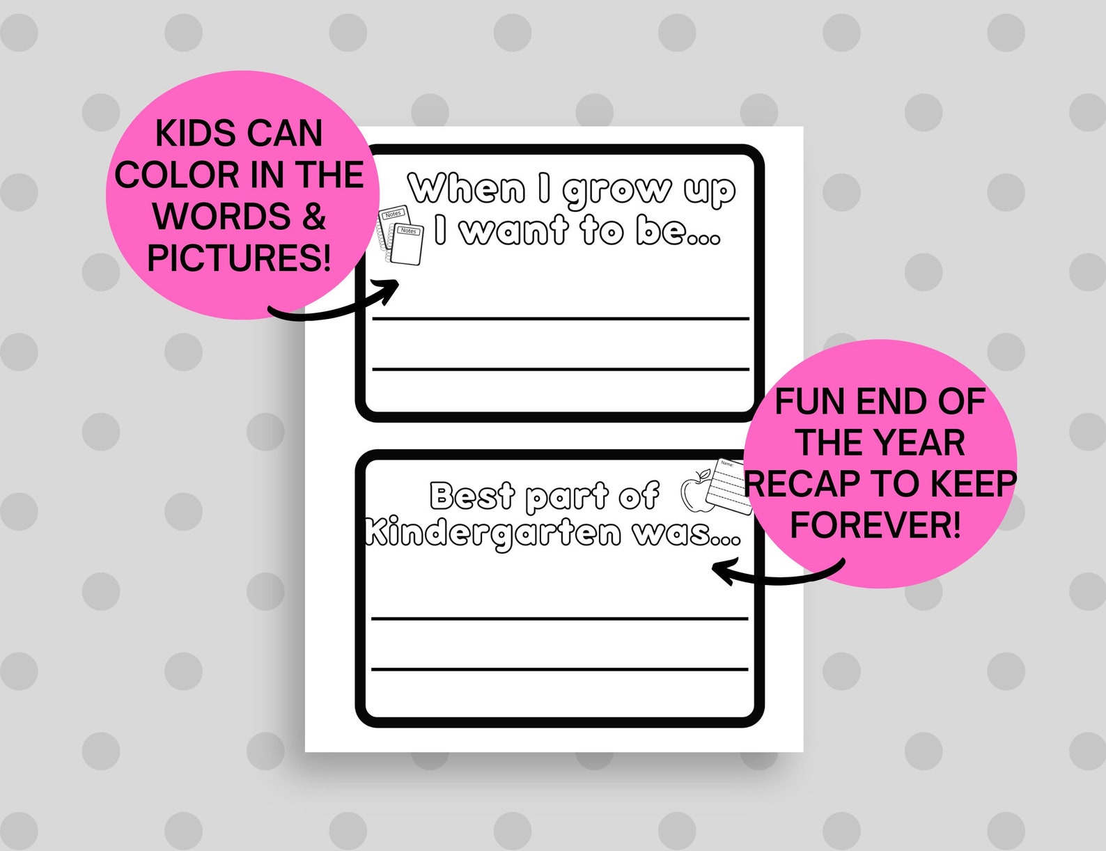 Kindergarten Graduate Book Printable Keepsake Pages - Etsy