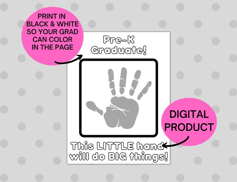 Pre-k Graduate Handprint Sign Printable Keepsake Printable | Etsy