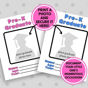 Pre-k Graduate Book Printable | Printable Keepsake Pages | Graduation ...