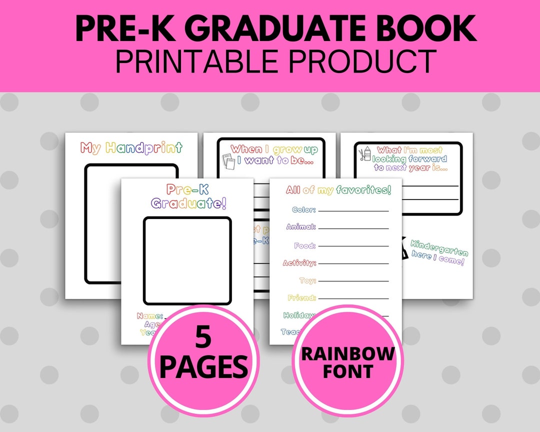 Pre-k Graduate Book Printable | Printable Keepsake Pages | Graduation ...