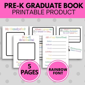 Pre-k Graduate Book Printable | Printable Keepsake Pages | Graduation ...