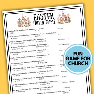 Easter Trivia Game | Easter Family Game Printable | Easter Adult and ...