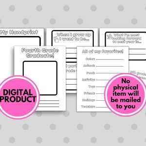 4th Grade Graduate Book Printable | Keepsake Pages | Graduation ...