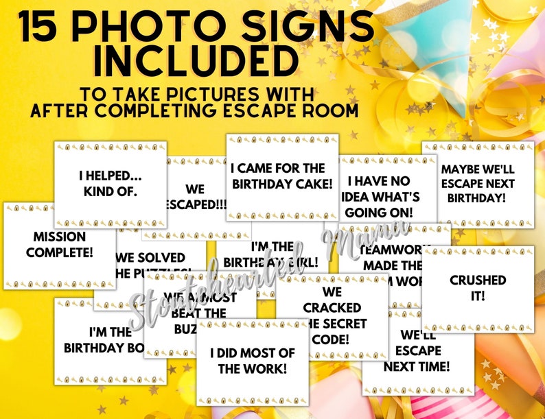Birthday Escape Room Printable Kit Birthday Party Escape - Etsy