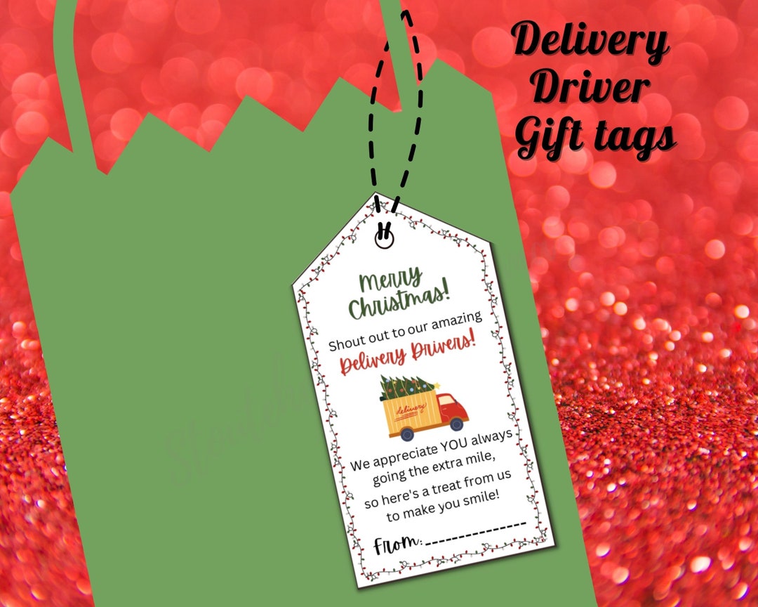 Delivery Driver Gift Tag Printable | Christmas Delivery Driver Thank ...