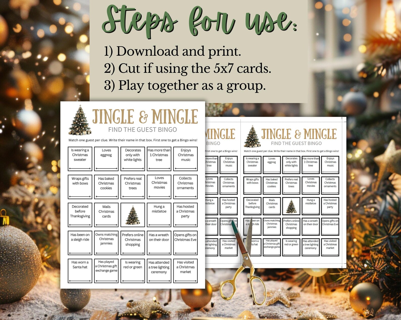 Jingle and Mingle Bingo | Christmas Mingle Bingo | Friendsmas - Etsy